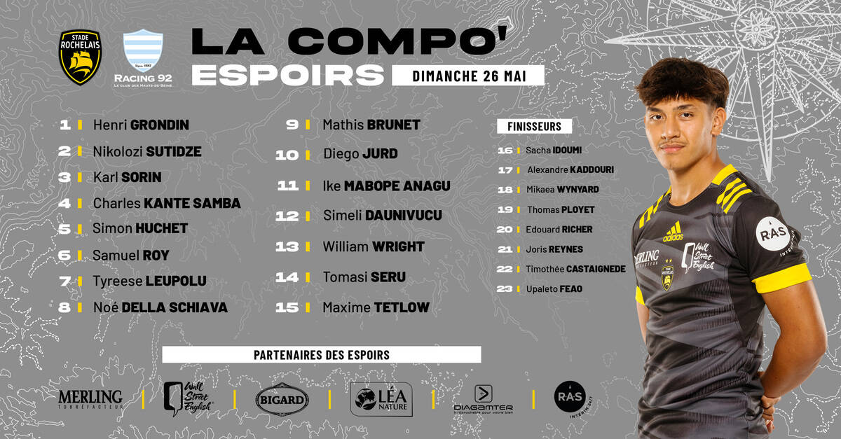 Espoirs, la compo pour le dernier match à domicile de la saison ...